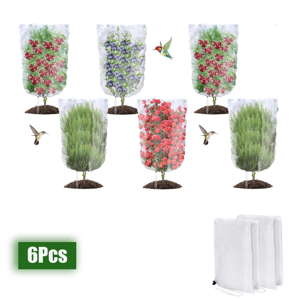 Tutuviw 6Pcs 2.6x 3.3Ft Garden Netting Bags, Insect Netting Bag Mesh ...