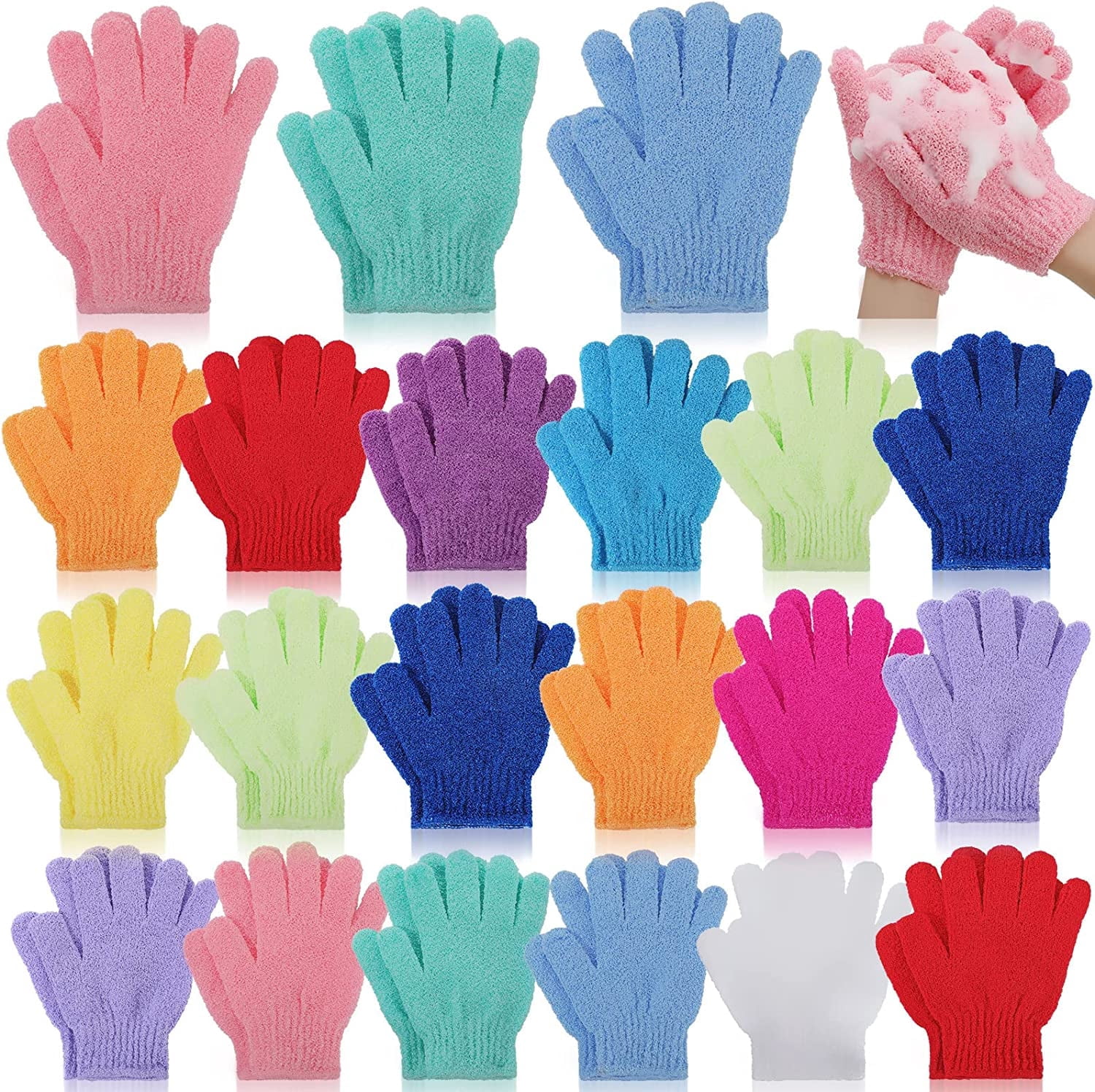Tutuviw 6Pcs Exfoliating Gloves Double Sided Exfoliating Bath Gloves ...