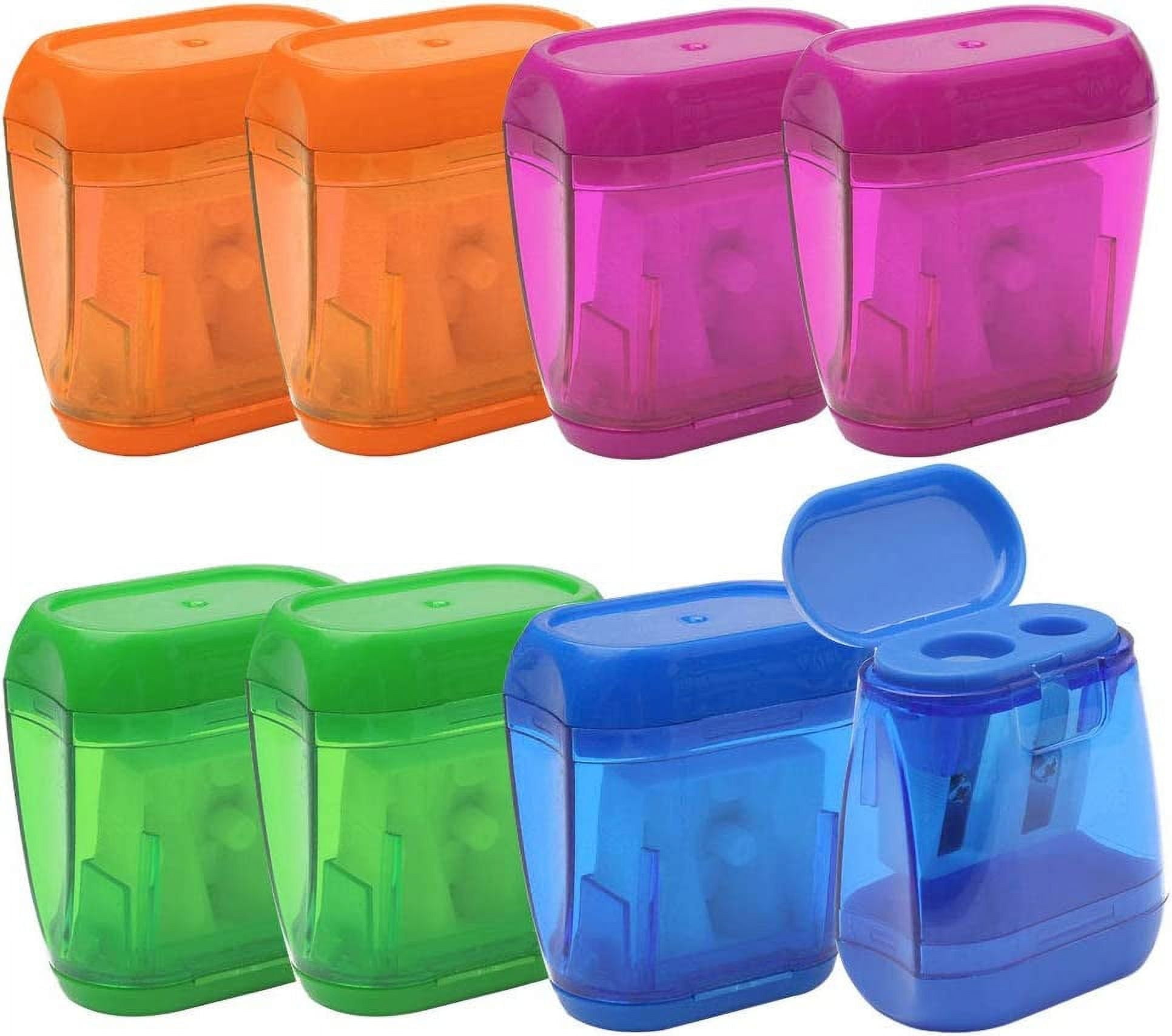 Tutuviw 8 PCS Double Holes Manual Pencil Sharpener-Handheld Plastic ...