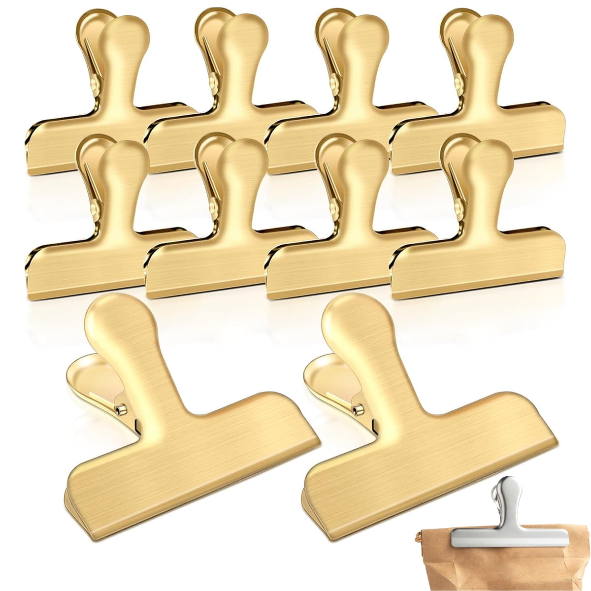 Tutuviw 8 Pcs Stainless Steel Chip Bag Clips,3" Heavy Duty Air Tight ...