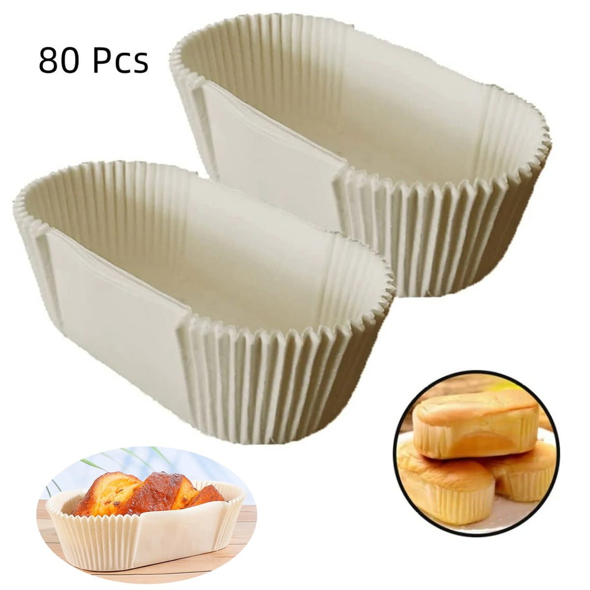 Tutuviw 80 Pcs Baking Cupcake Liners Paper Cups,Mini Cake Cup,Cake Loaf ...