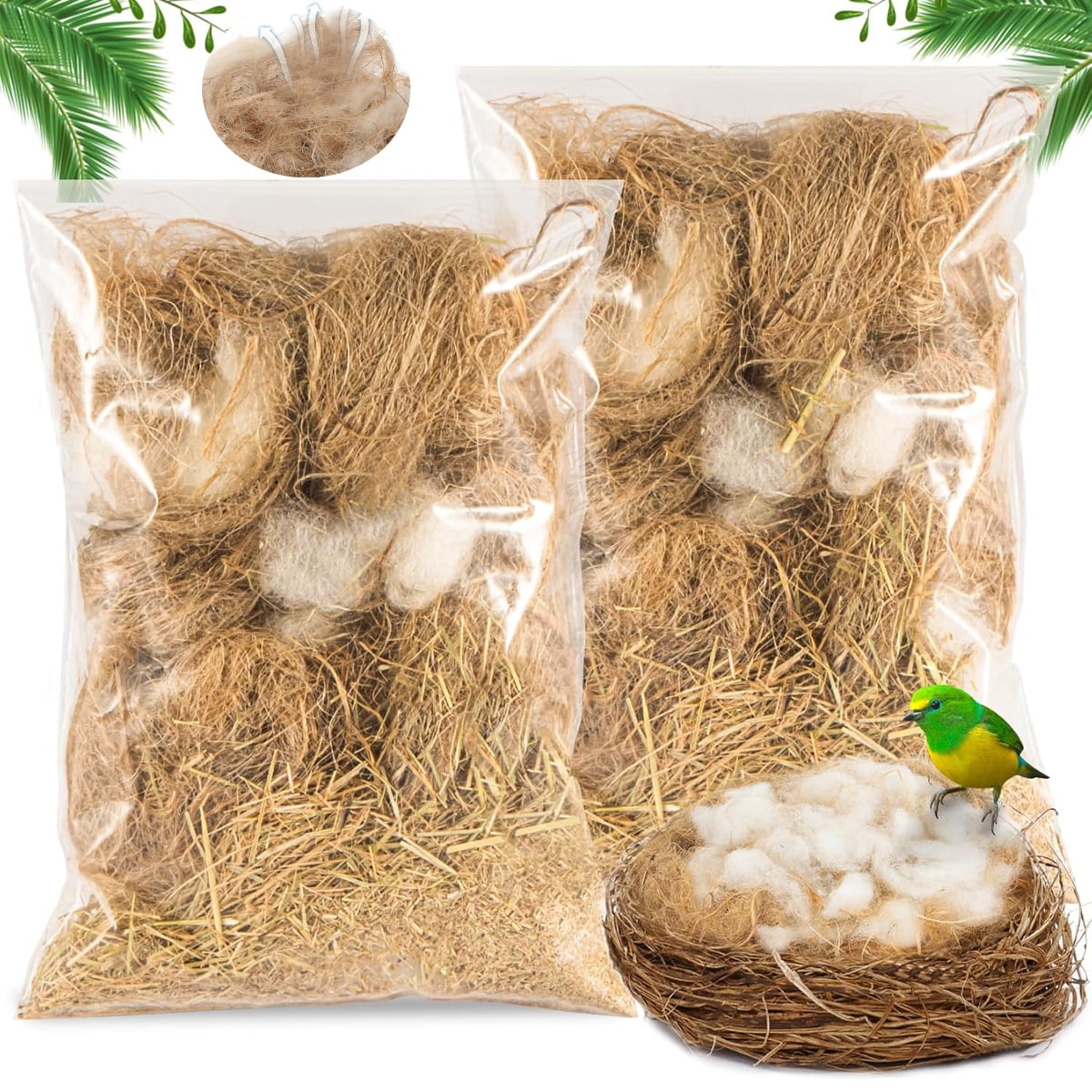 Tutuviw 80g/3oz Natural Mixing Bird Nesting Materials Parakeet Bird Nest Bedding Materials,Finch ...