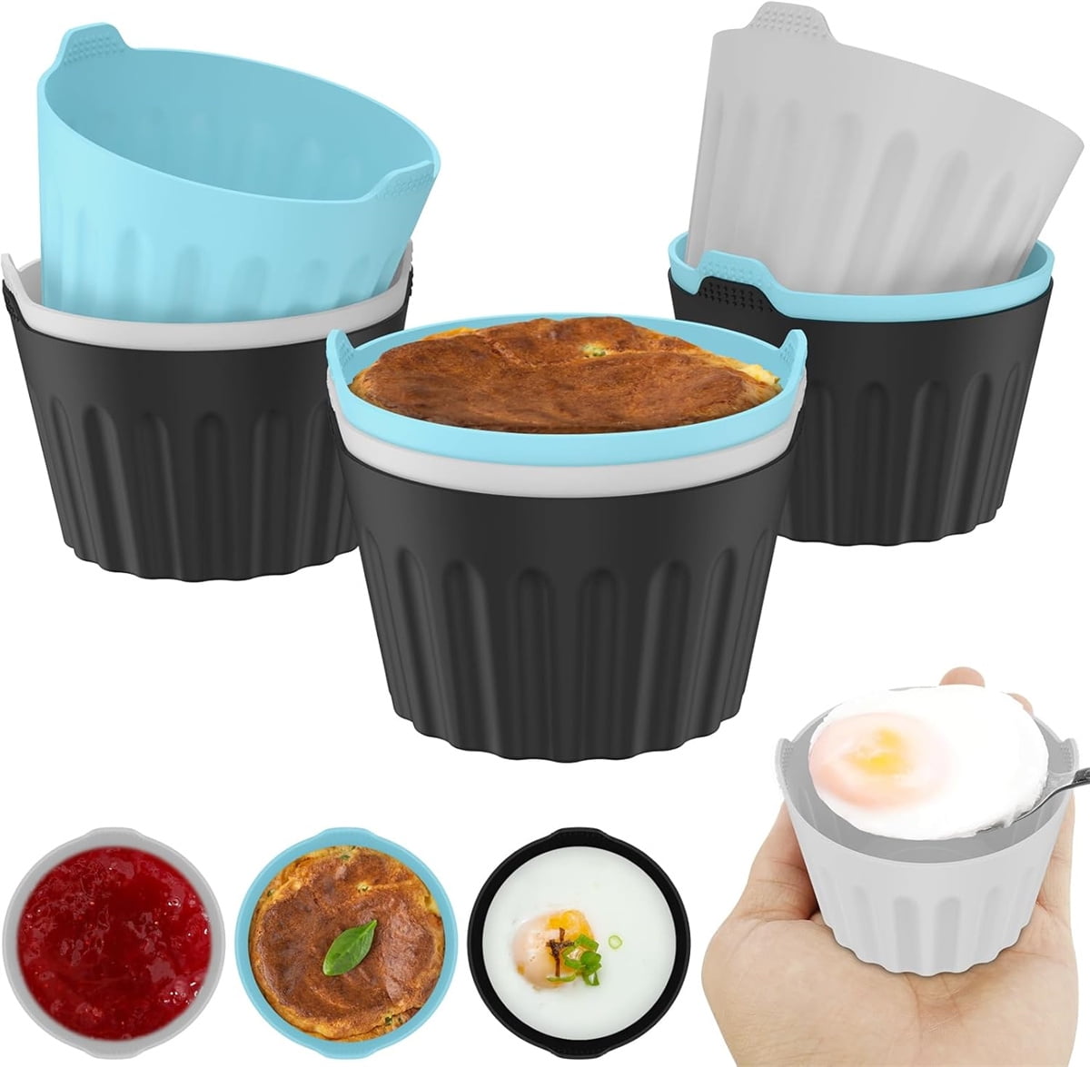 Tutuviw 9 Pcs Silicone Air Fryer Egg Mold Reusable Nonstick Egg Bites