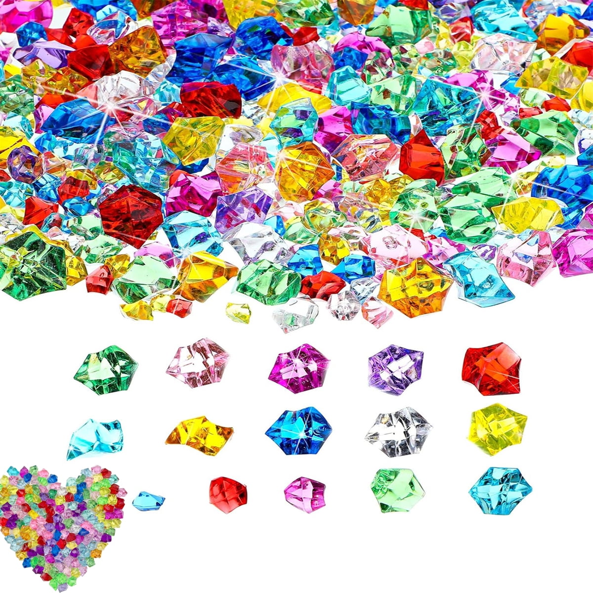 Tutuviw Acrylic Ice Rocks Assorted Colors 600 Pcs Fake Crushed Ice ...