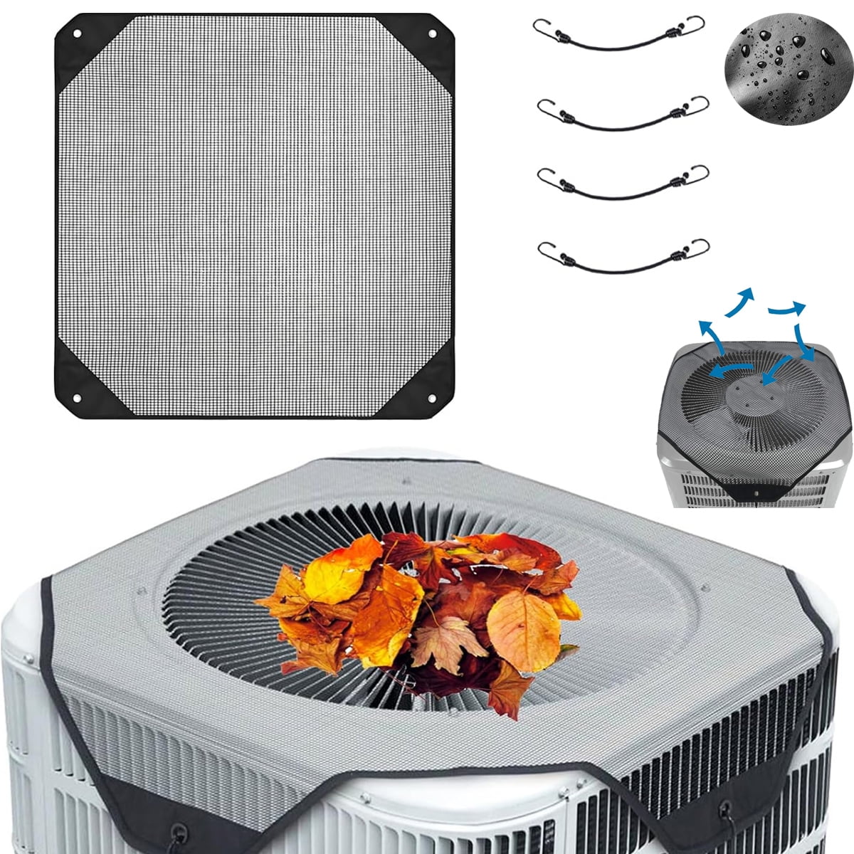 Tutuviw Air Conditioner Cover,Heat Pump Mesh Cover with 4Pcs Bungee ...