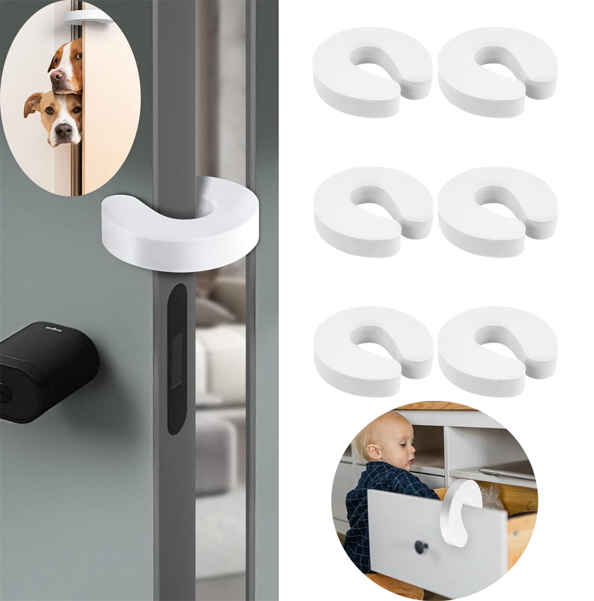 Tutuviw Anti Door Slam Stopper Pad (6 Pack), Baby Proofing Doors to ...