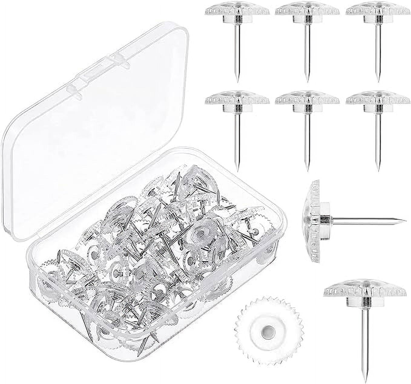 Tutuviw Basics Push Pins Tacks, Sturdy Hold I-Shaped Clear Plastic Head ...