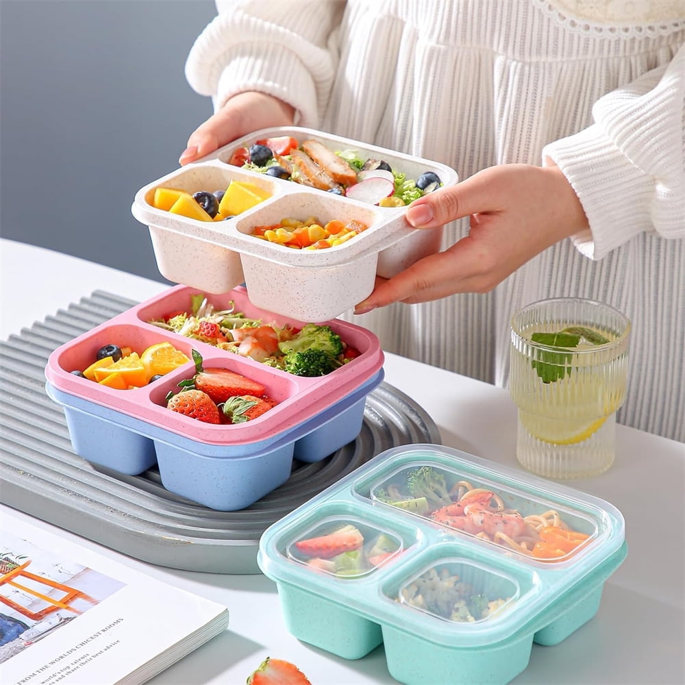 Tutuviw Bento Snack Containers, 4 Pack Lunchable Container with 3 ...