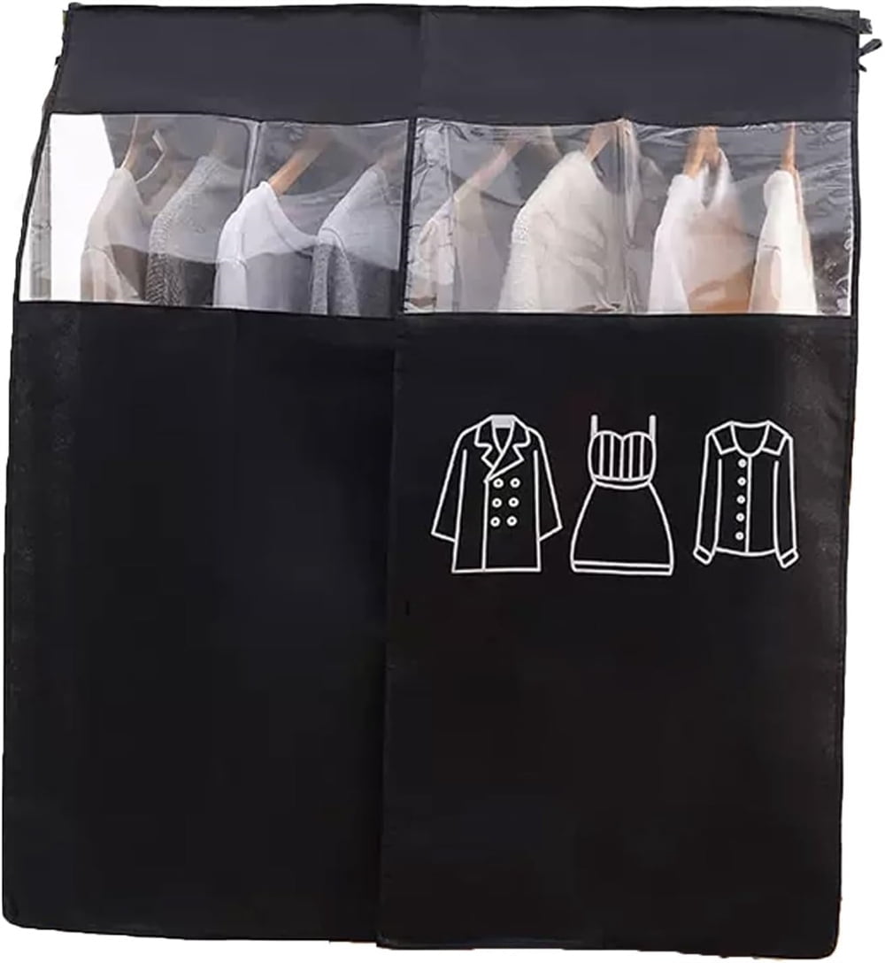 Tutuviw Black Clothing Rack Covers, Hanging Garment Bag Organizer ...