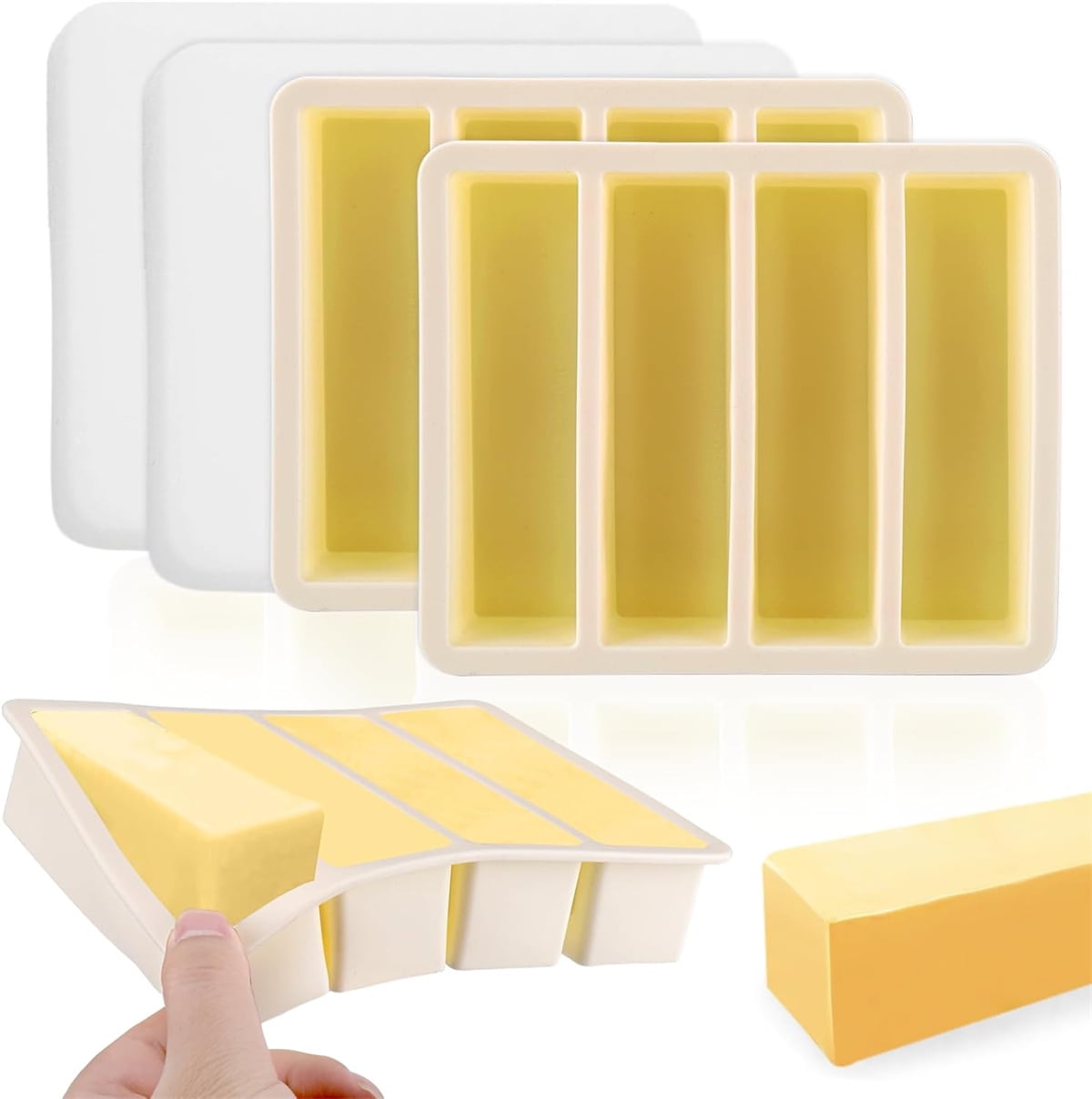 Tutuviw Butter Mold,2 Pack Silicone Butter Tray with Lid,Non-Stick ...