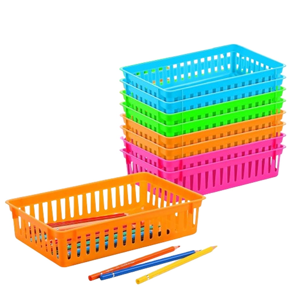 Tutuviw Classroom Storage Baskets Pencil Organizer Bins Plastic Book ...