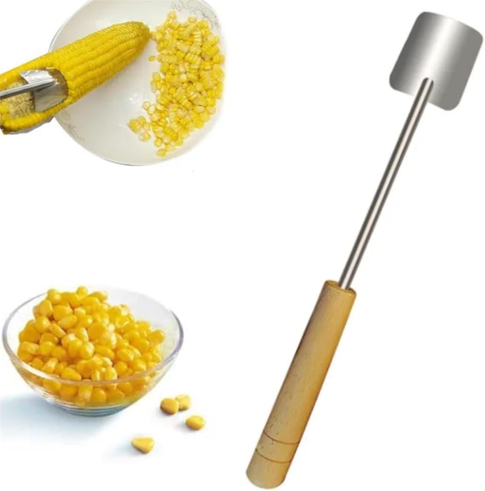 Tutuviw Corn Peeler Wooden Ergonomic Handle Corn Kernel Remover Tool Corn Thresher from the Cob ...