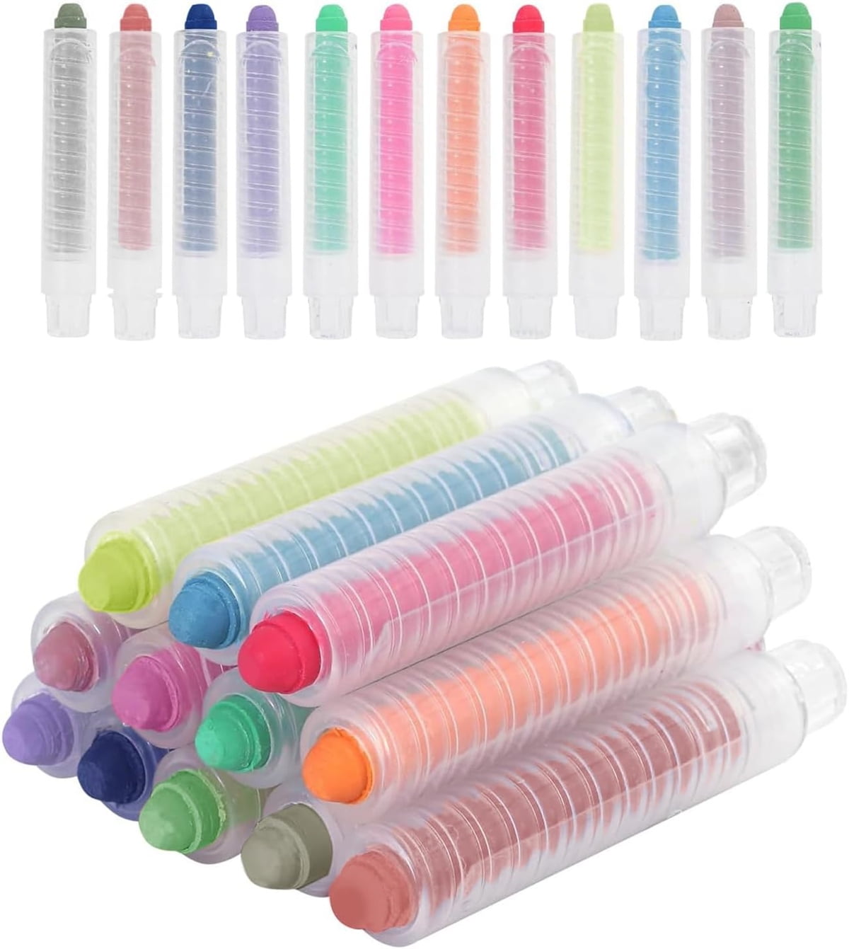 Tutuviw Dustless Twistable Colorful Chalk With Holder,12Pcs Non-toxic ...