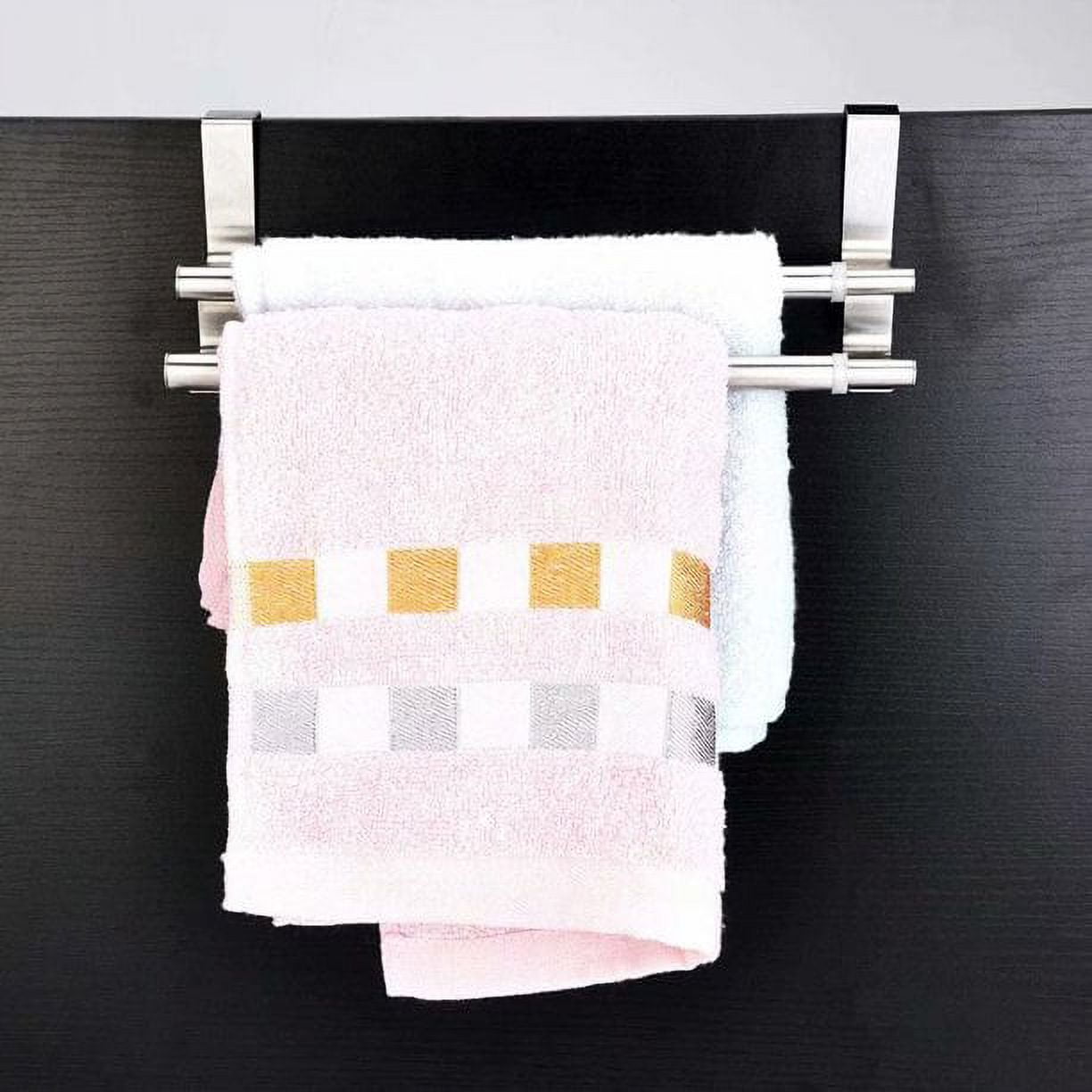 Tutuviw Expandable Double Towel Hanger Over Cabinet Cupboard Doors ...