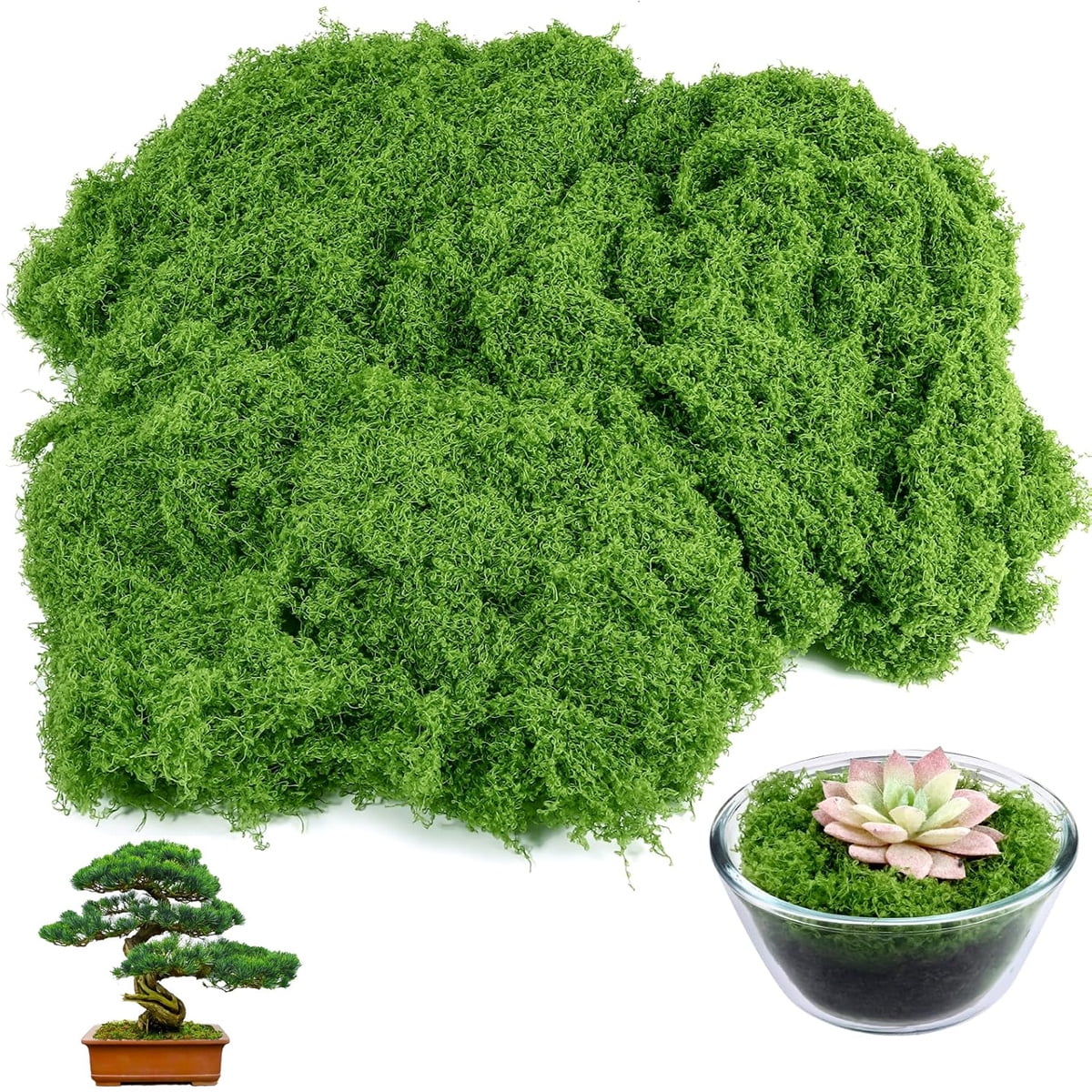Tutuviw Fake Green Moss, 3.5OZ Moss Decor, Artificial Faux Moss, Dried ...