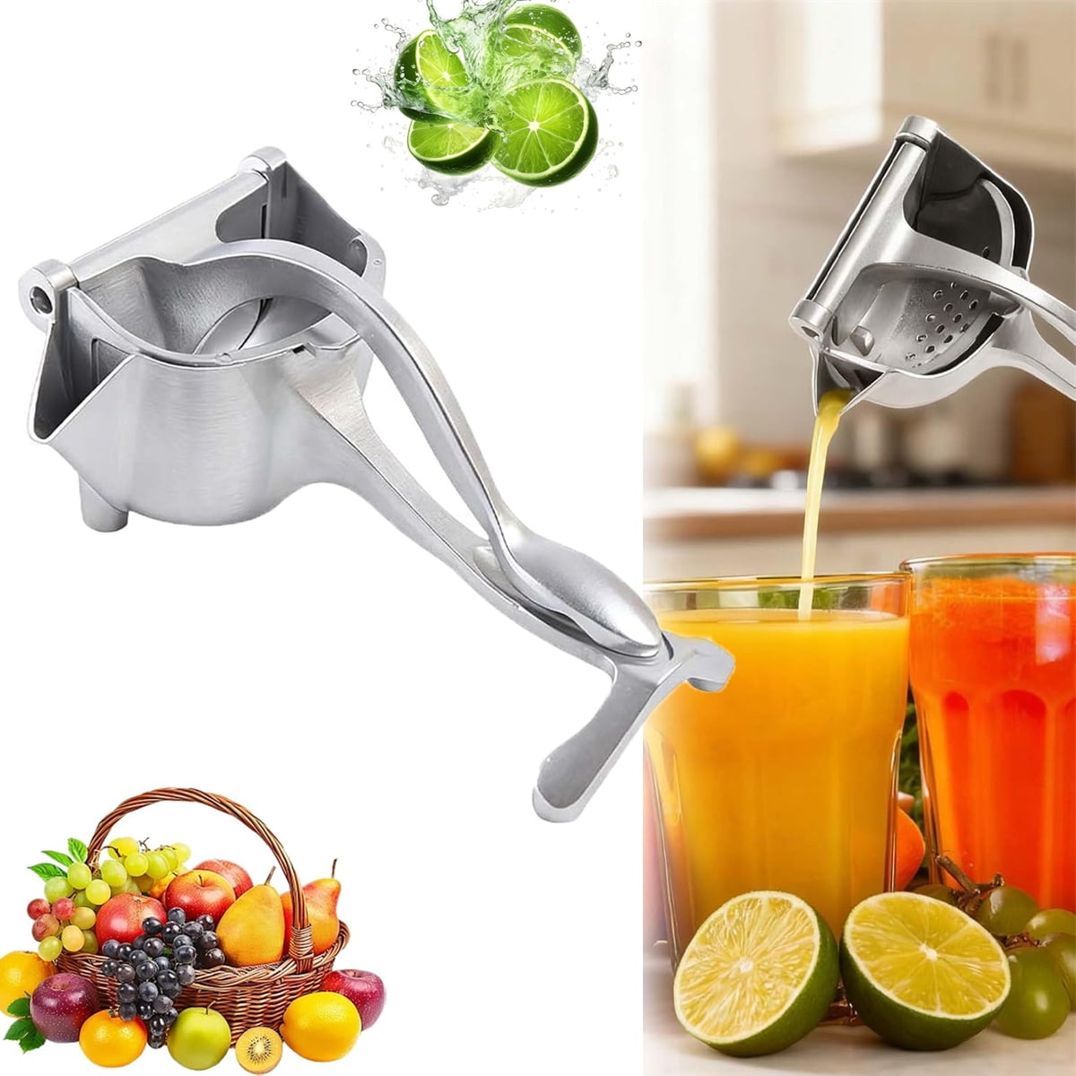 Tutuviw Fruit Juice Handheld Press Squeezer With Seed Filter Citrus ...