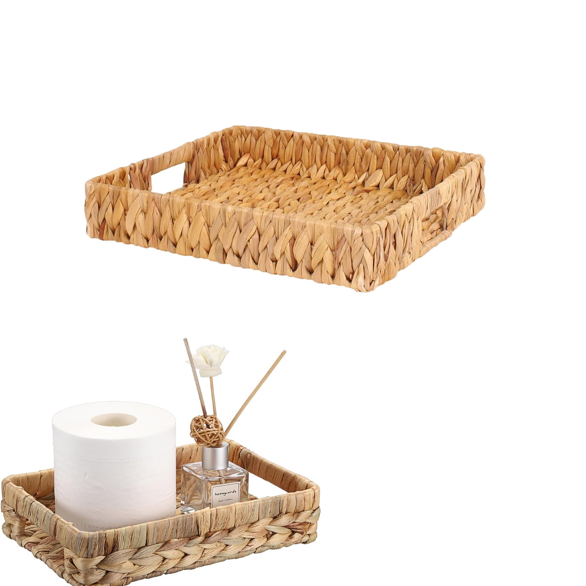 Tutuviw Grass Weaving Tray Naturals Water Hyacinth Vanity Tray with ...