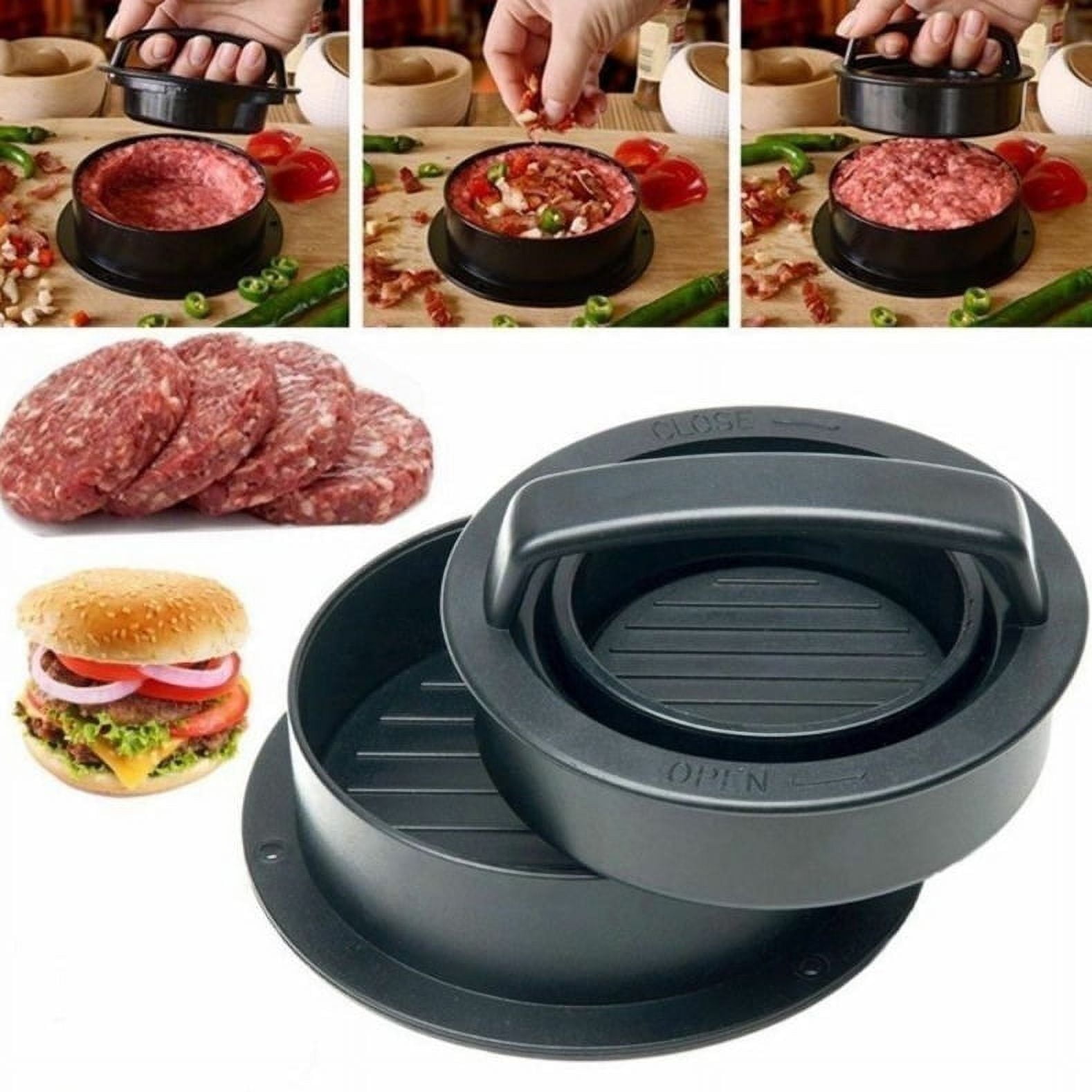 Tutuviw Hamburger Patty Molds Different Size 3 in 1 Hamburger Patty ...