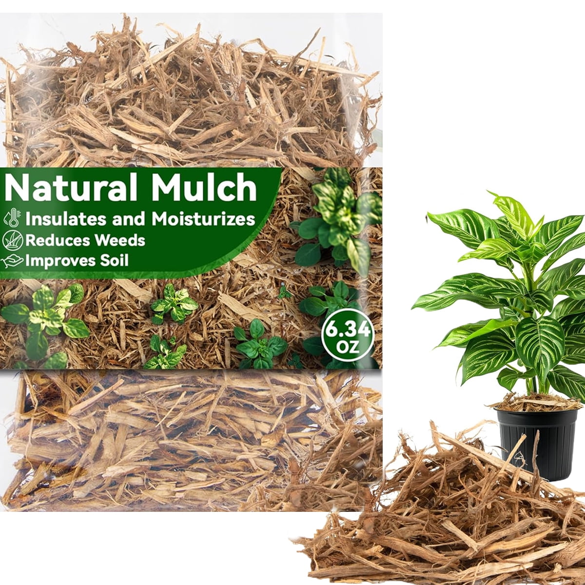 Tutuviw Houseplant Mulch,Premium Bark Mulch,Small Bark Wood Chips ...