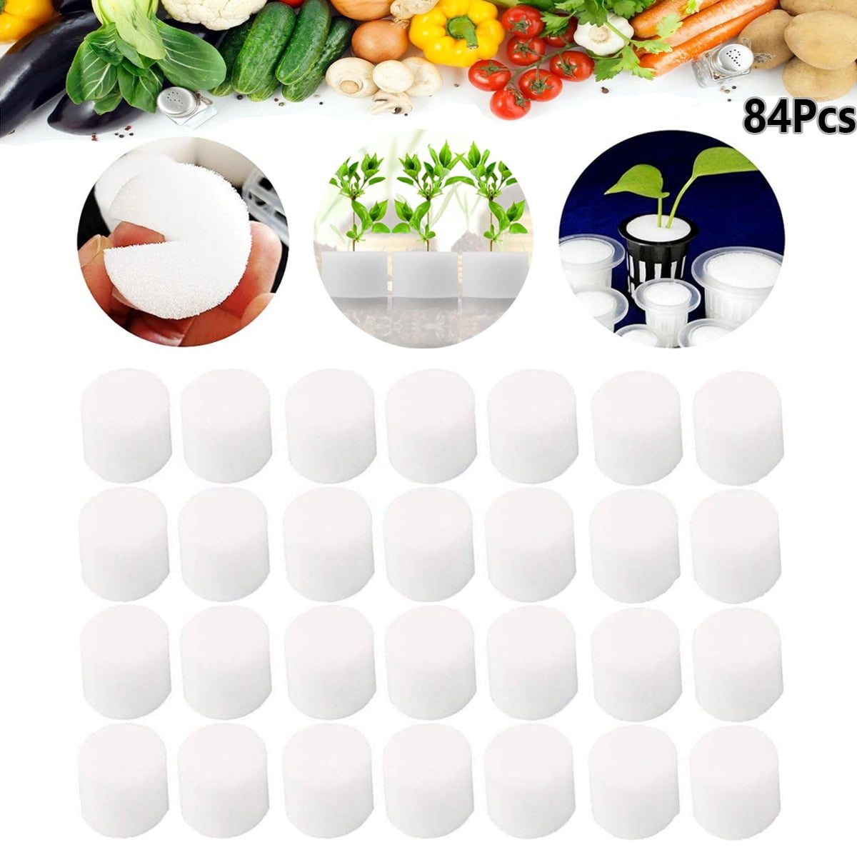 Tutuviw 84 Pcs Hydroponic Cylindrical Sponges,Planting Gardening Tool ...