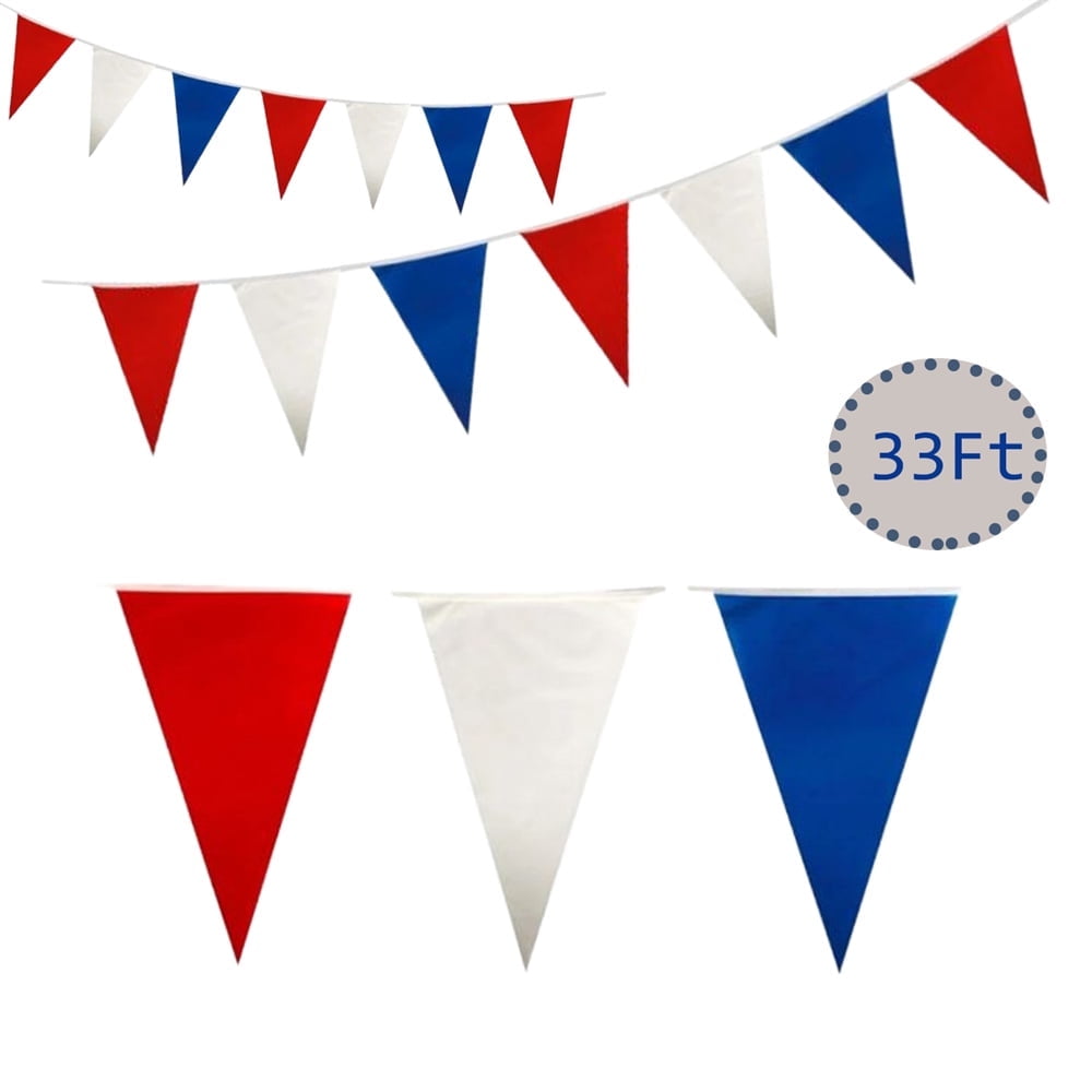 Tutuviw July 4th Independence Day Decorations 33feet Red Blue and White ...