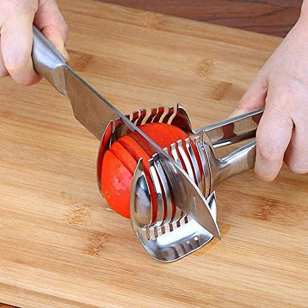 Tutuviw Lemon Tomato Slicer Holder Shreader Cutter Guide Tongs with ...