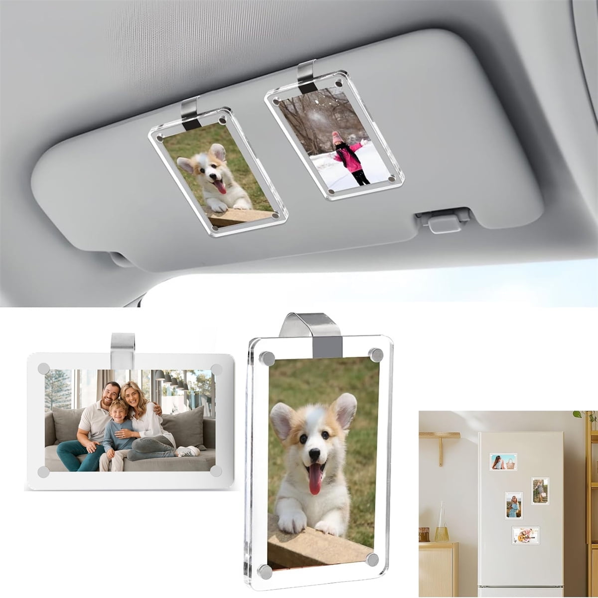 Tutuviw Magnetic Car Visor Picture Frames,2Pcs Car Sun Visor Photo ...