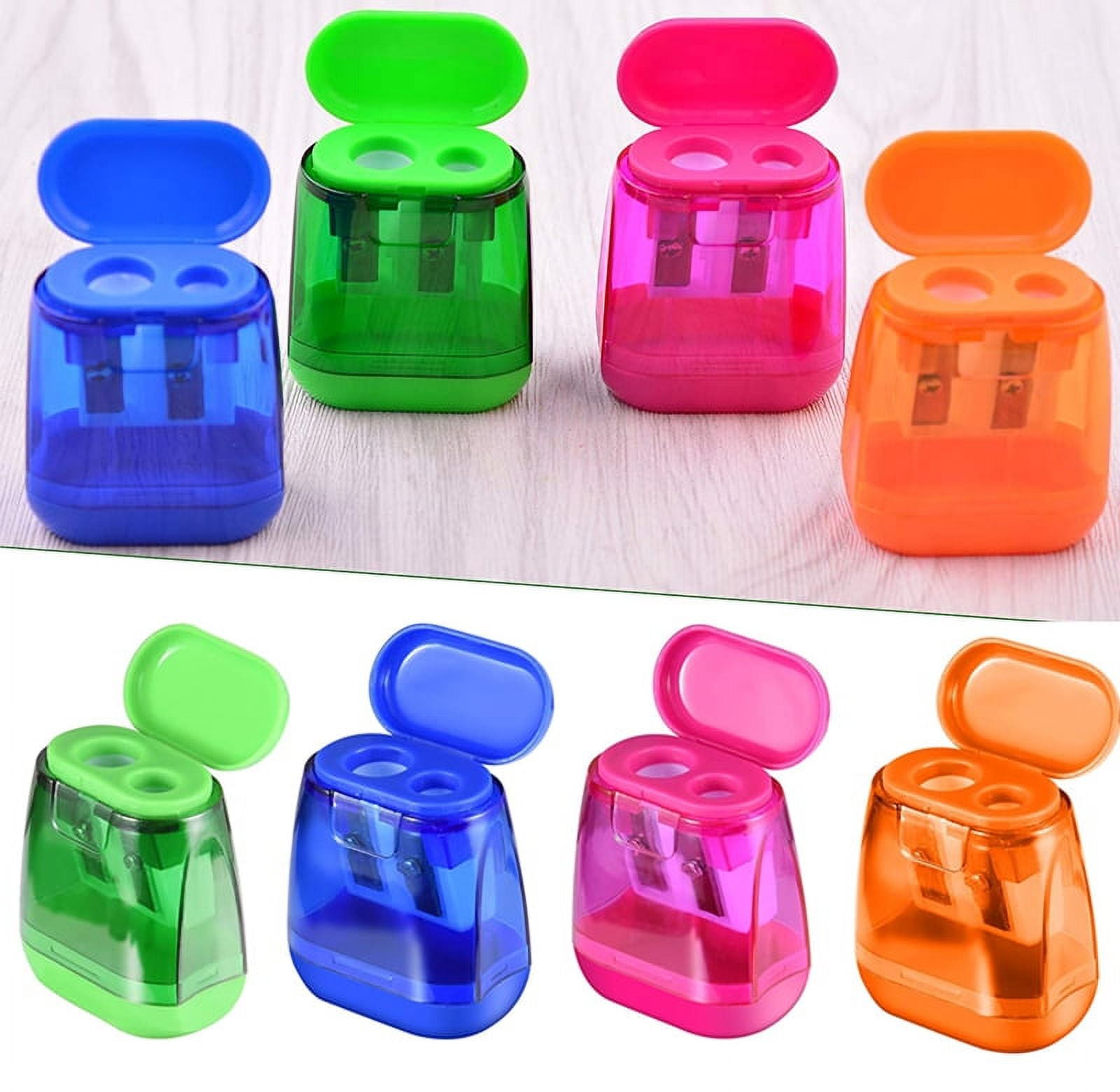 Tutuviw Manual Pencil Sharpener 8-Pack 4 Colors Double Holes Manual ...