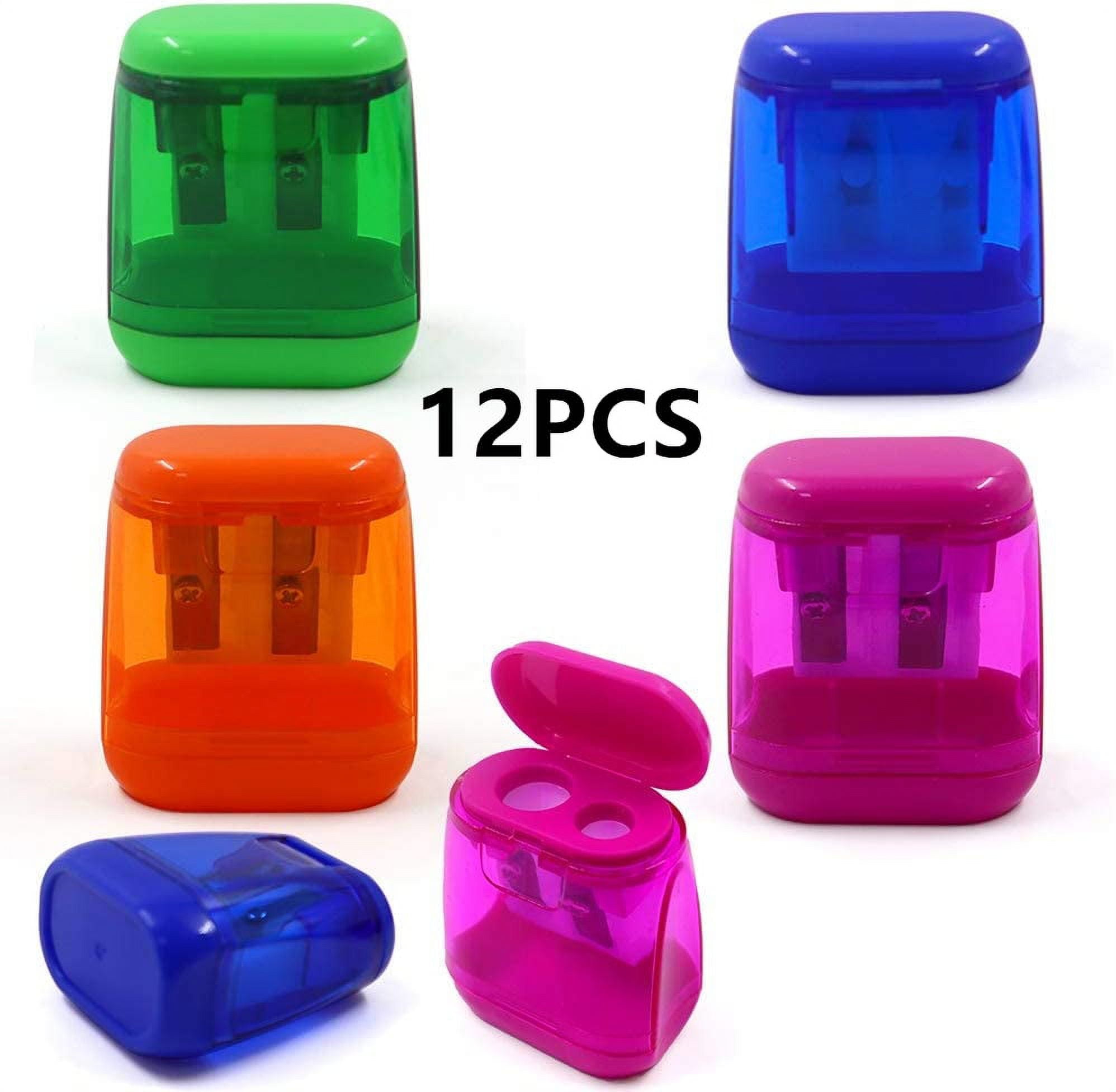 Tutuviw Manual Pencil Sharpeners,2 Holes Compact Sharpener with Lid for ...
