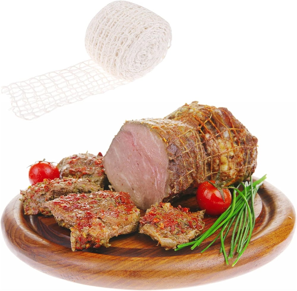 Tutuviw 16.4Ft Meat Netting Roll with 18 Holes, Elastic Smoked Meat ...