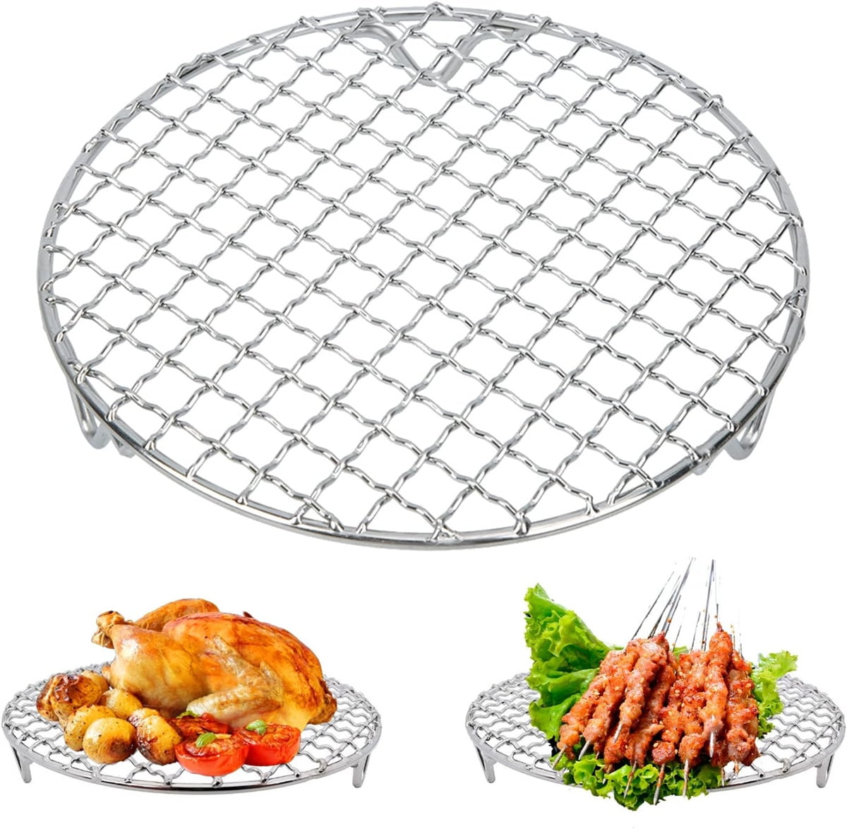 Tutuviw Multi-Purpose Cross Wire Barbecue Rack,Round Non-Stick Steaming ...
