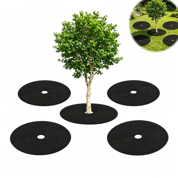 4PCS Non Woven Tree Mulch Ring, Weed Barrier Landscape Fabric, Reusable ...