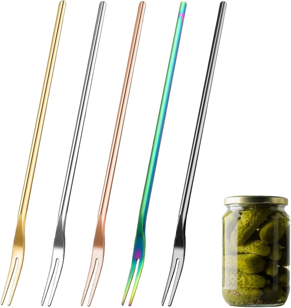 Tutuviw Pickle Fork, 304 Stainless Steel Appetizer Forks, 8.7" Fruit ...