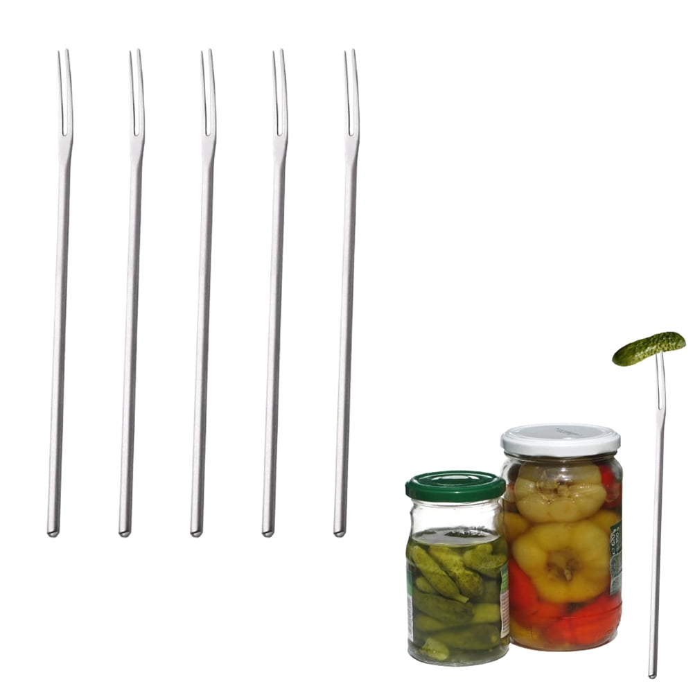 Tutuviw Pickle Forks, 8.7 Inch Long Handled Olive Forks, Silvery ...