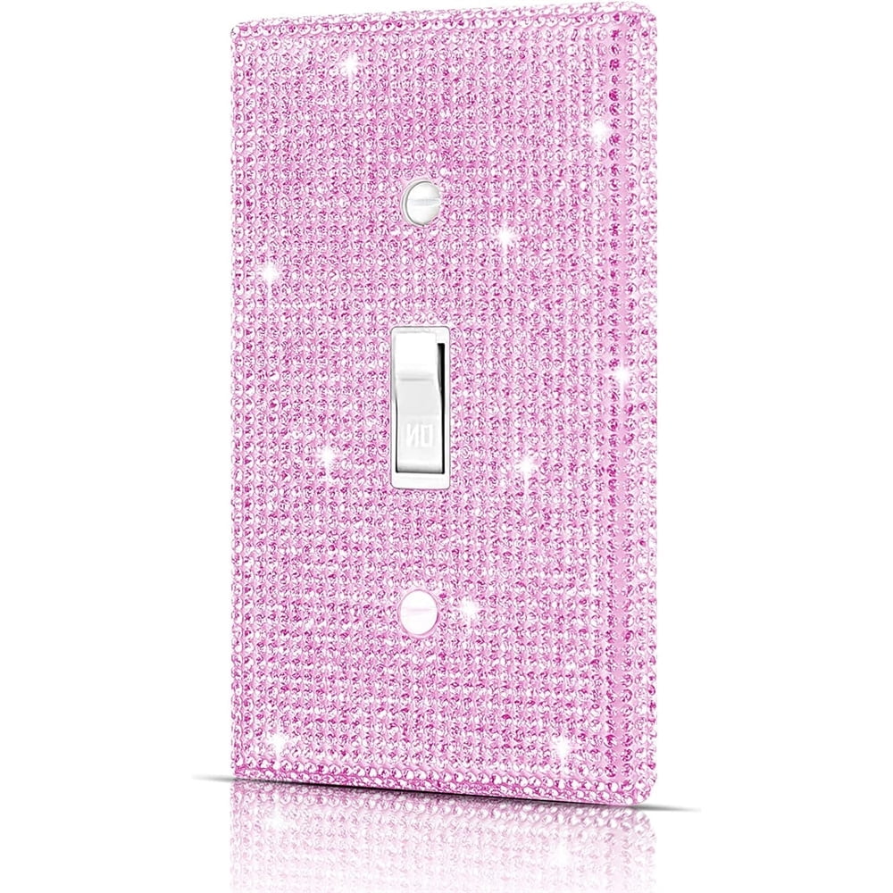 Tutuviw Pink Shiny Rhinestones Wall Plates Bling Sparkly Electric ...