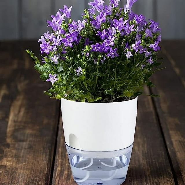 Tutuviw Plastic Self Watering Planter Pots Clear Bottom with Wick Self ...