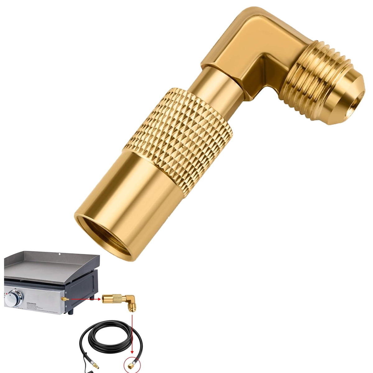 Tutuviw Propane Elbow Adapter Solid Brass with 3/8" Male Flare,Low ...