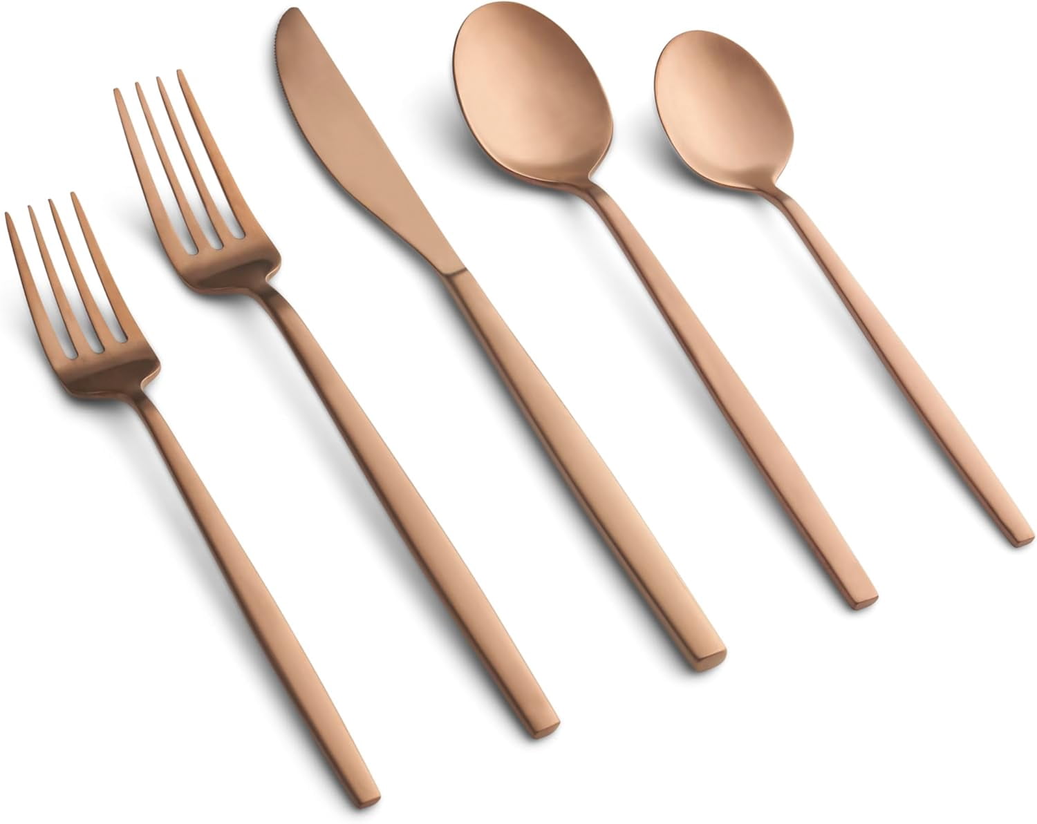 Tutuviw Rosegold Silverware Set 5 Pcs Stainless Steel Cutlery Flatware ...