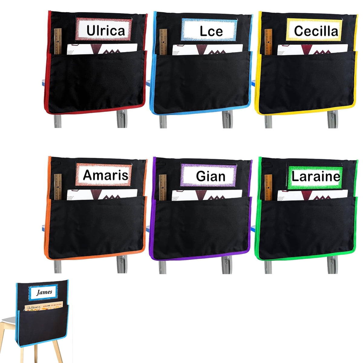 Tutuviw Seat Sack,12 Pcs Chair Storage Pocket for Classroom,Heavy Duty ...