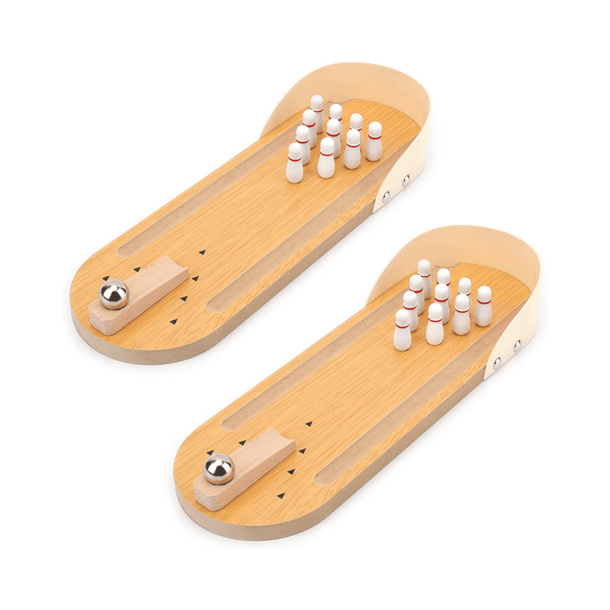 Tutuviw Set of 2 Mini Bowling, Toss Game, Wooden Desktop Tabletop ...