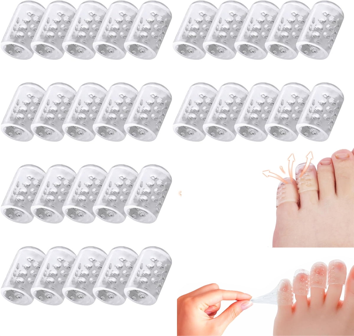 Tutuviw Silicone Gel Toe Covers,30Pcs Anti-Friction Gel Little Toe ...