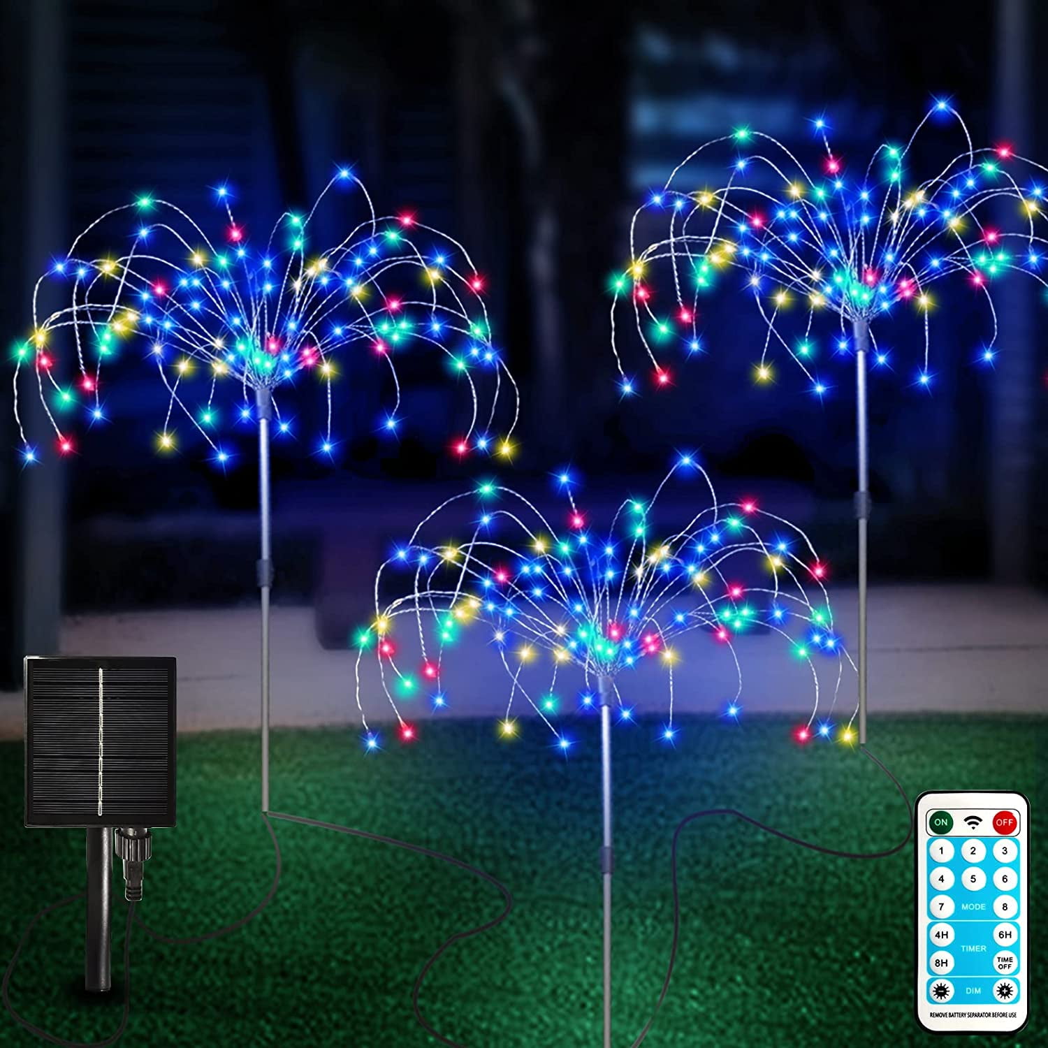Tutuviw Solar Garden Firework Lights, Outdoor Colorful Decorative ...