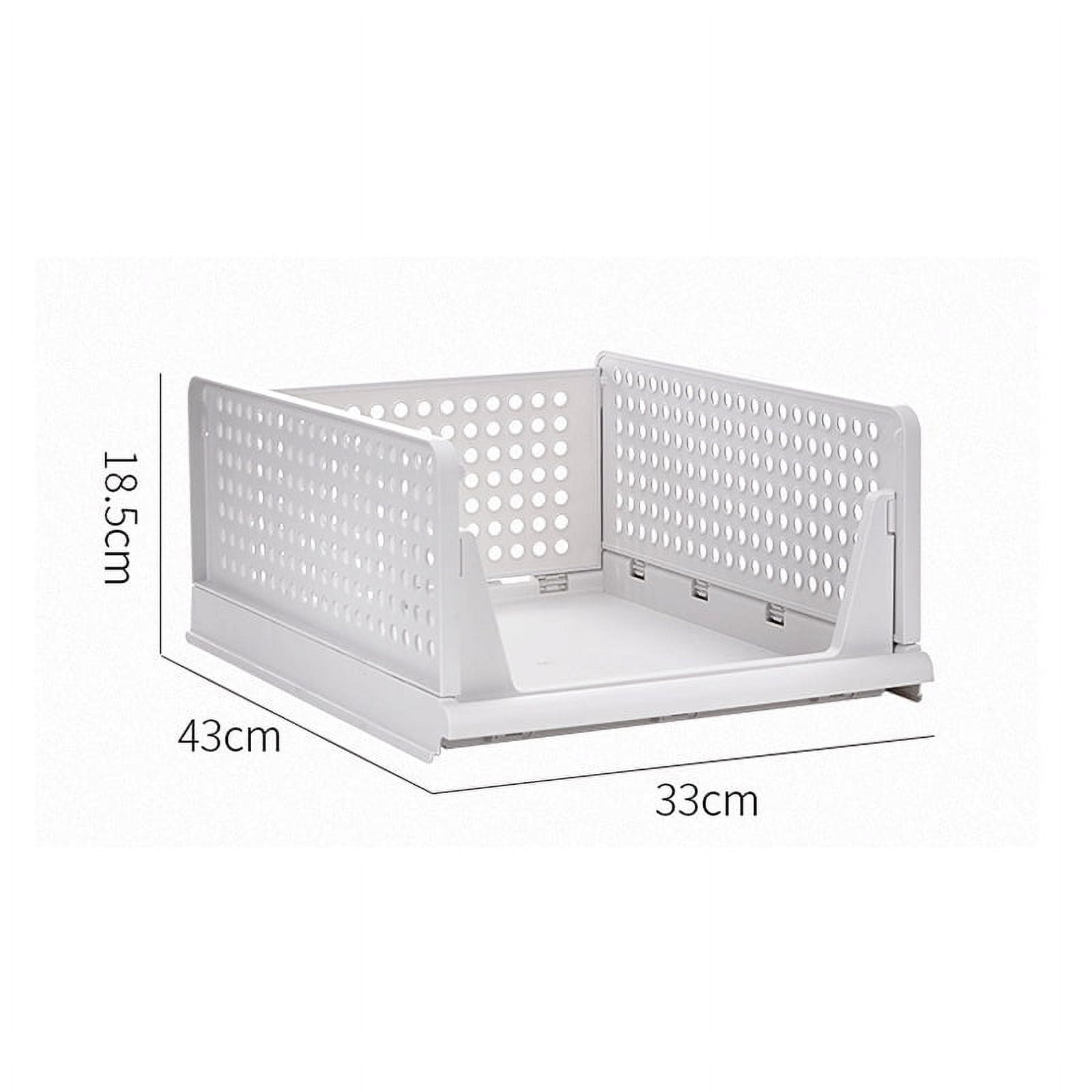 Tutuviw Stackable Plastic Storage Basket-Foldable Closet Organizers and ...