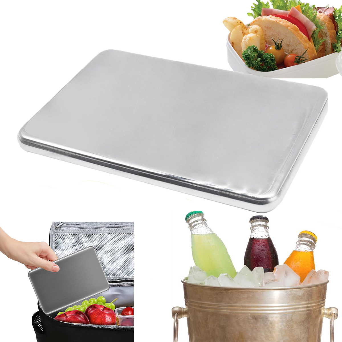 Tutuviw Stainless Steel Ice Packs,Freezer Bag Outdoor Cooler,Hiking ...