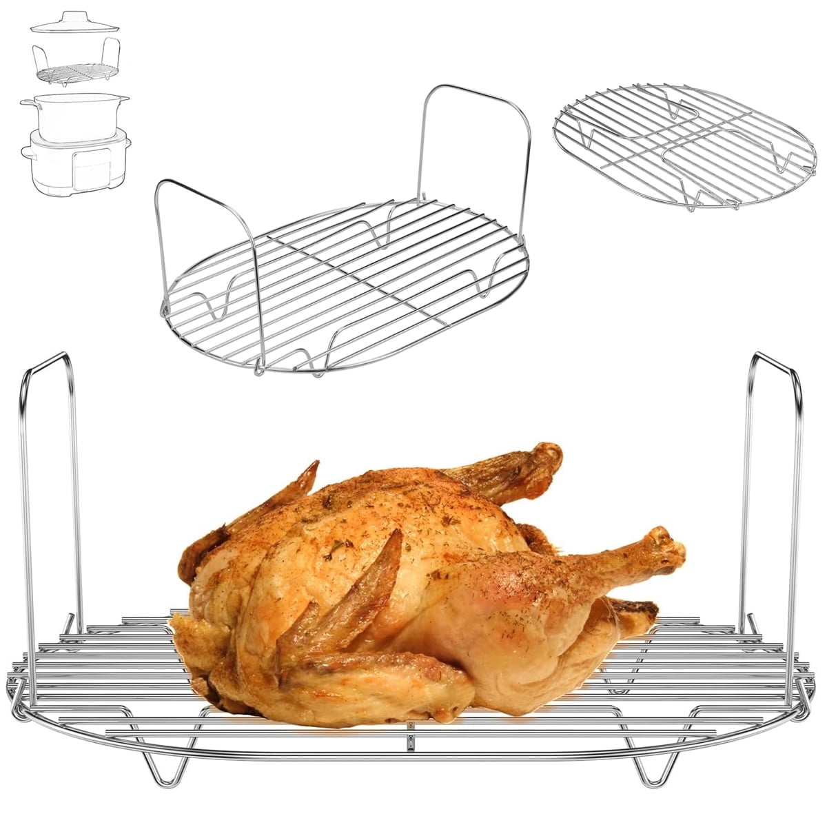 Tutuviw Steam and Roast Rack with Handle for Slow Cooker,Stainless ...