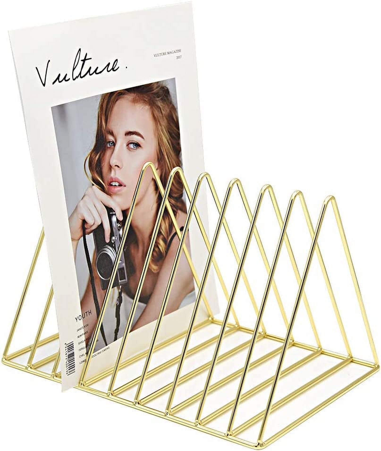 Tutuviw Triangle File Folder Racks and Magazine Holder,9 Lattice Metal ...