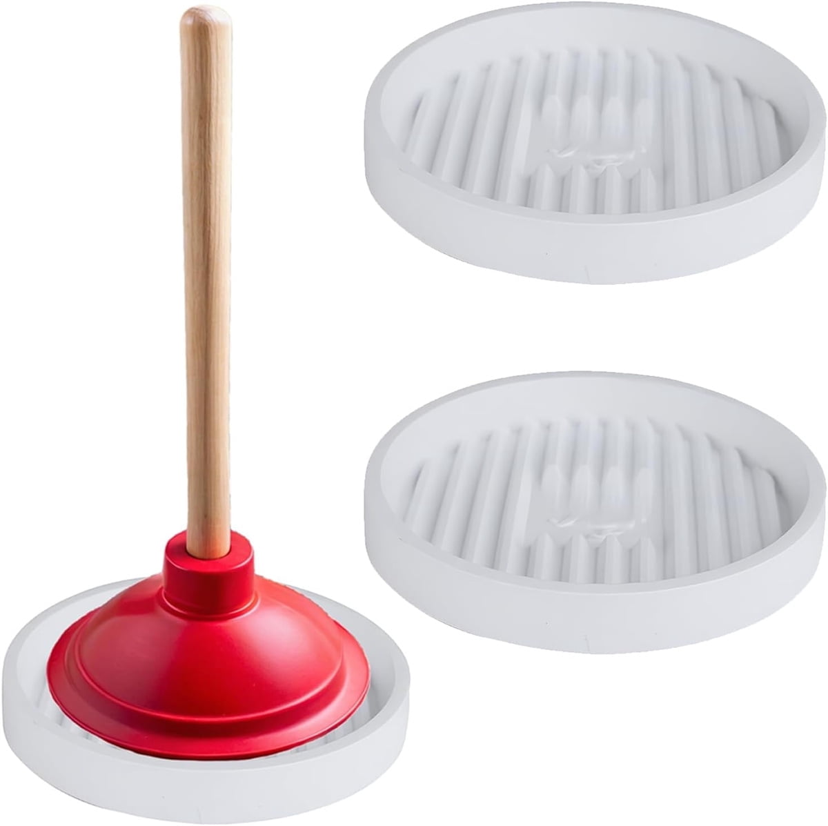 Tutuviw Universal Toilet Plunger Drip Tray, Plastic Air Drying Plunger ...