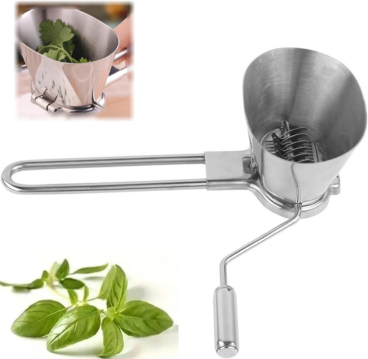Tutuviw Vegetable Hand Rotary Chopper,Stainless Steel Coriander Chopper ...