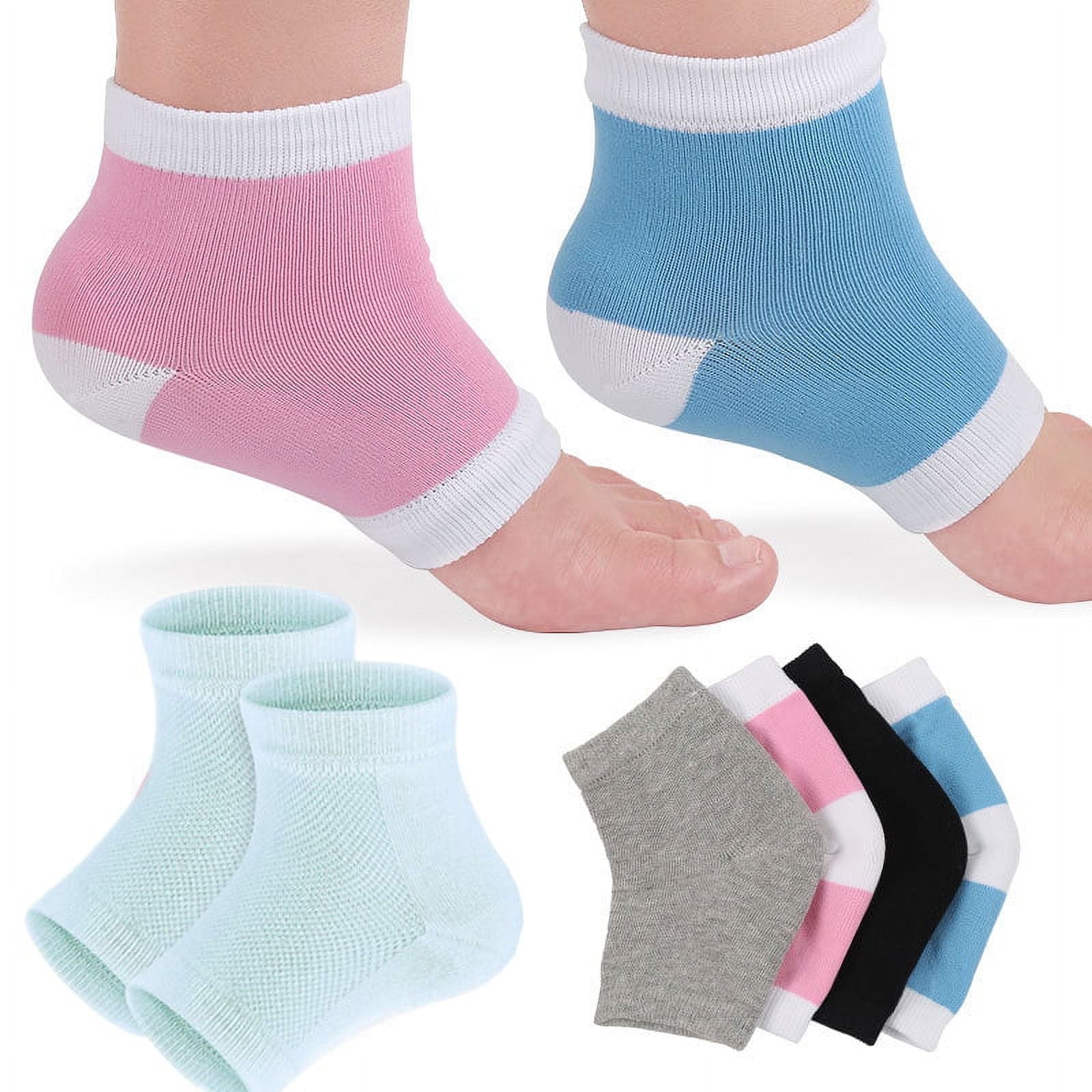 Tutuviw Vented Moisturizing Gel Heel Socks, 5 Pairs Toeless Spa Sock ...