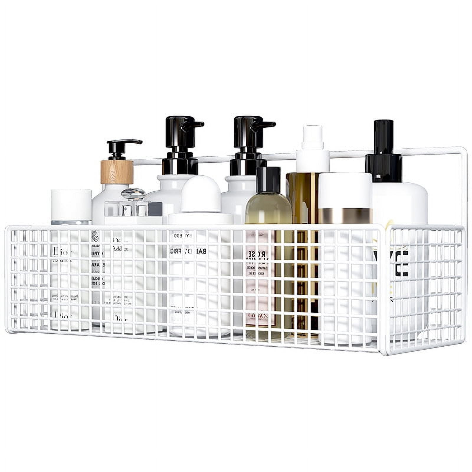 Tutuviw Wall Mounted Shower Caddy Basket, Adhesive Bathroom Shelf, No ...